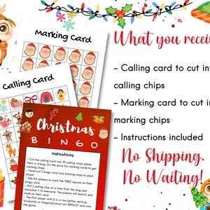 Printable Christmas Bingo, 30 Unique Bingo Cards, Christmas Activity ...