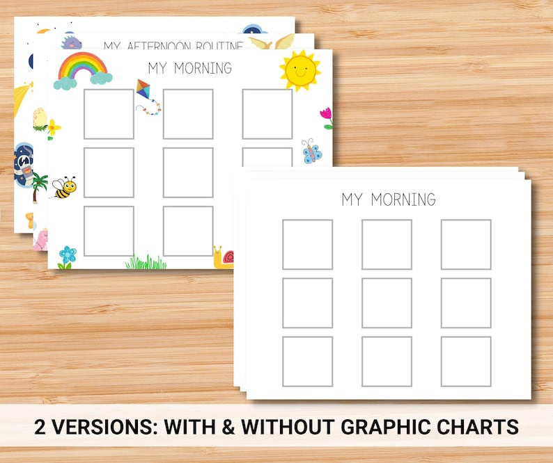 Editable Daily Routine Cards & Charts (boy), Toddler Routine Chart ...