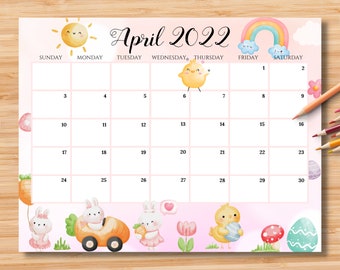 Easter 2022 Calendar | Etsy