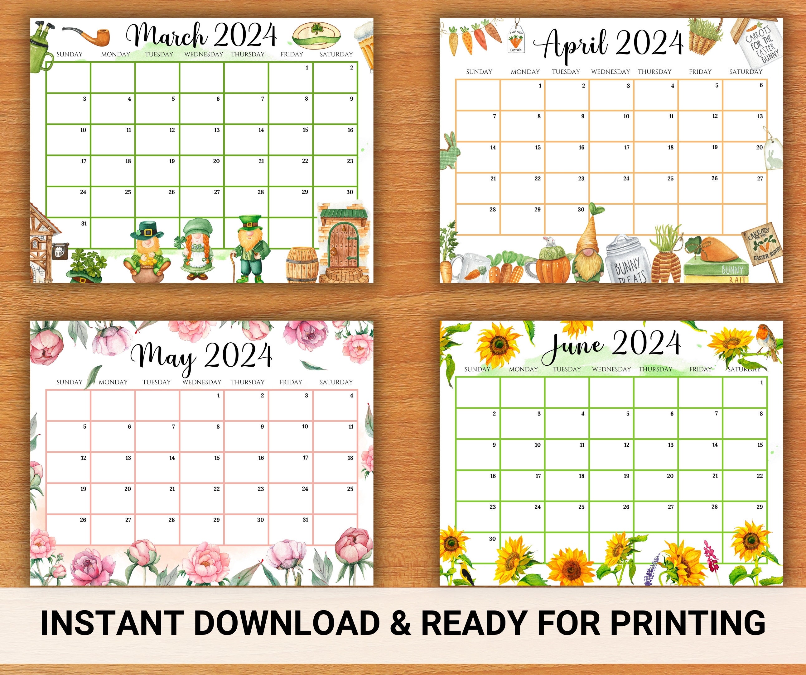 EDITABLE Academic Calendar 2023-2024 from July to June - Etsy 日本