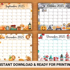 EDITABLE Monthly Calendar 2025 Bundle, Cute Printable Monthly Schedule ...