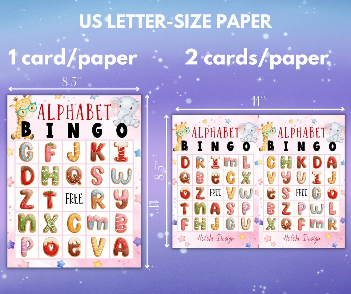 Printable Cookie Alphabet Bingo Game W/ 30 Unique Bingo Cards ...