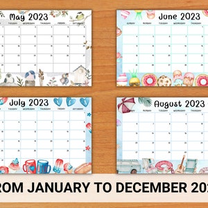 EDITABLE Watercolor Calendar 2023 Bundle Legal Size - Etsy