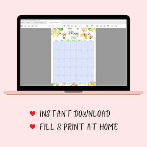 EDITABLE May 2025 Calendar (vertical / Portrait), Beautiful Spring With ...