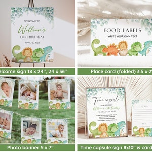 Dinosaur 1st Birthday Bundle, Dino First Birthday Party, Dinosaur ...