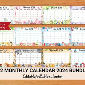 EDITABLE Calendar 2024 Bundle ledger / Tabloid Size 17x11 - Etsy Canada