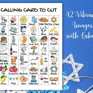 Printable Hanukkah Bingo Game, 50 Unique Bingo Cards W/labels, Hanukkah ...
