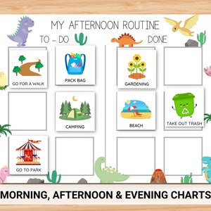 Editable Daily Routine Cards & Charts (boy), Toddler Routine Chart ...