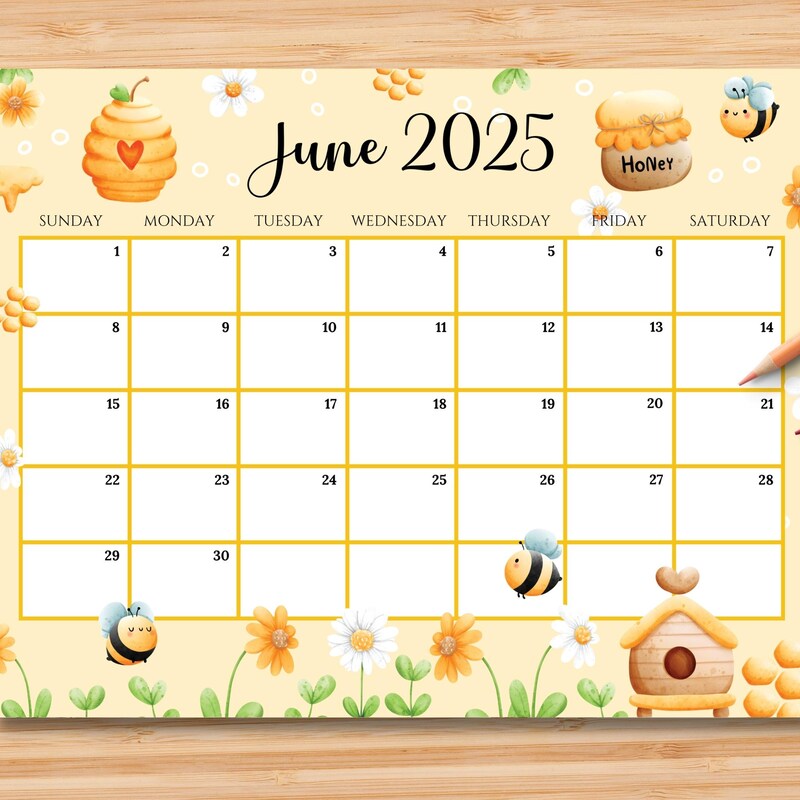 Orange June 2025 Calendar - Etsy