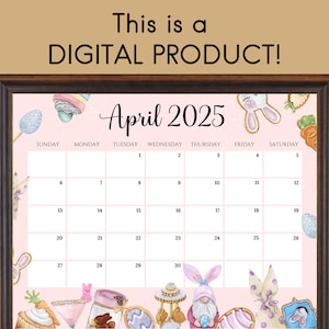 EDITABLE April 2025 Calendar, Happy Easter Day With Cute Gnome ...
