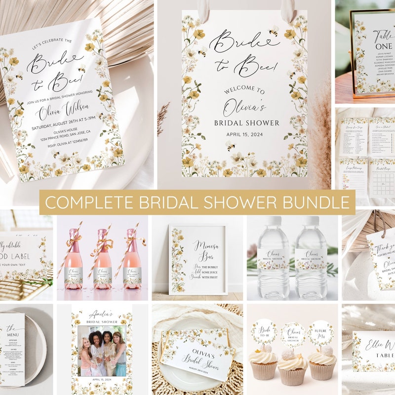 Honey Bridal Shower Yellow Bundle - Etsy Canada