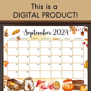 EDITABLE September 2024 Calendar, Back to School Planner, Beautiful ...