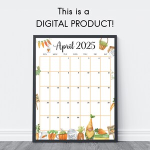 EDITABLE April 2025 Calendar (vertical / Portrait), Easter Day Planner ...