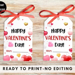 PRINTABLE Valentine's Day Gift Tag, Classroom School Gift Tag With ...