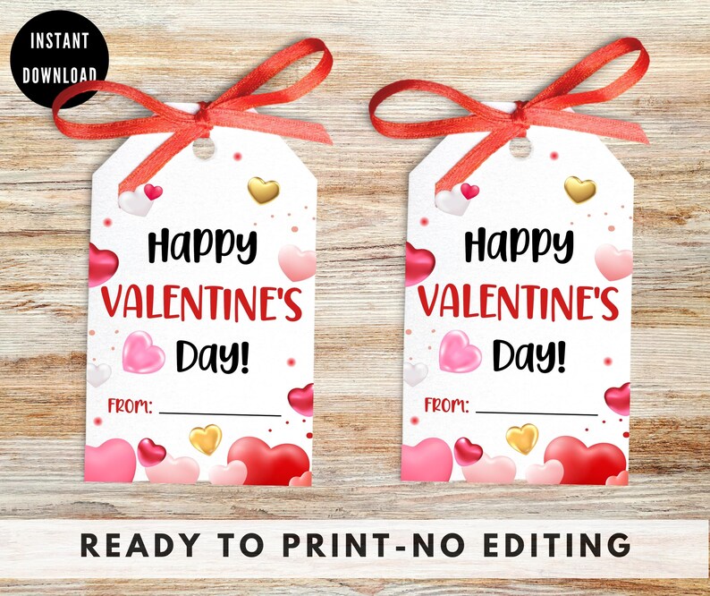 PRINTABLE Valentine's Day Gift Tag Classroom School Gift - Etsy