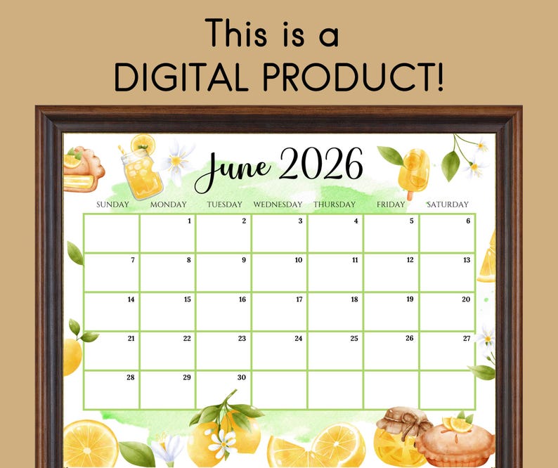 Editable June 2026 Calendar | Monthly Planner Printable PDF | School ...