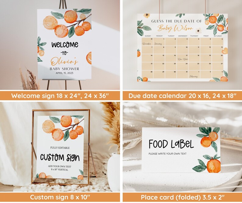 A Little Cutie is on the Way Baby Shower Bundle, Editable Gender ...