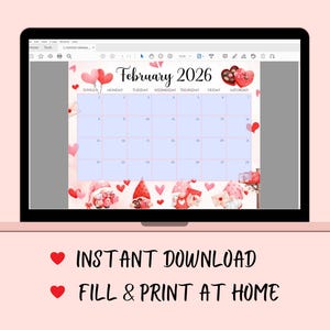 Editable Gnome 2026 Calendar | Cute Monthly Planner PDF | Printable ...