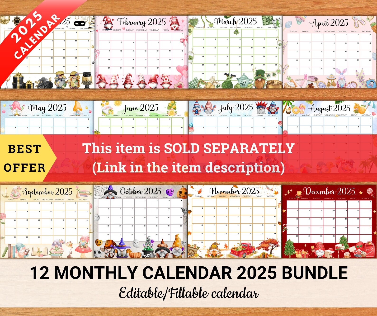 Editable July 2025 Calendar, Cute Summer With Sweets & Drinks Planner ...