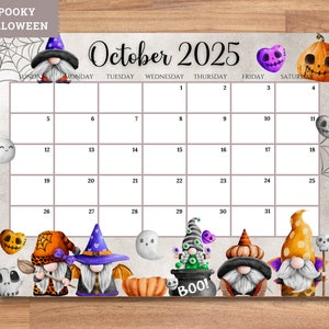 EDITABLE Gnome Monthly Calendar 2025, Printable Monthly Planner ...
