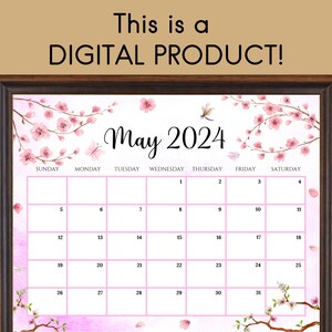 EDITABLE May 2024 Calendar, Fillable Spring Planner, Monthly Schedule ...