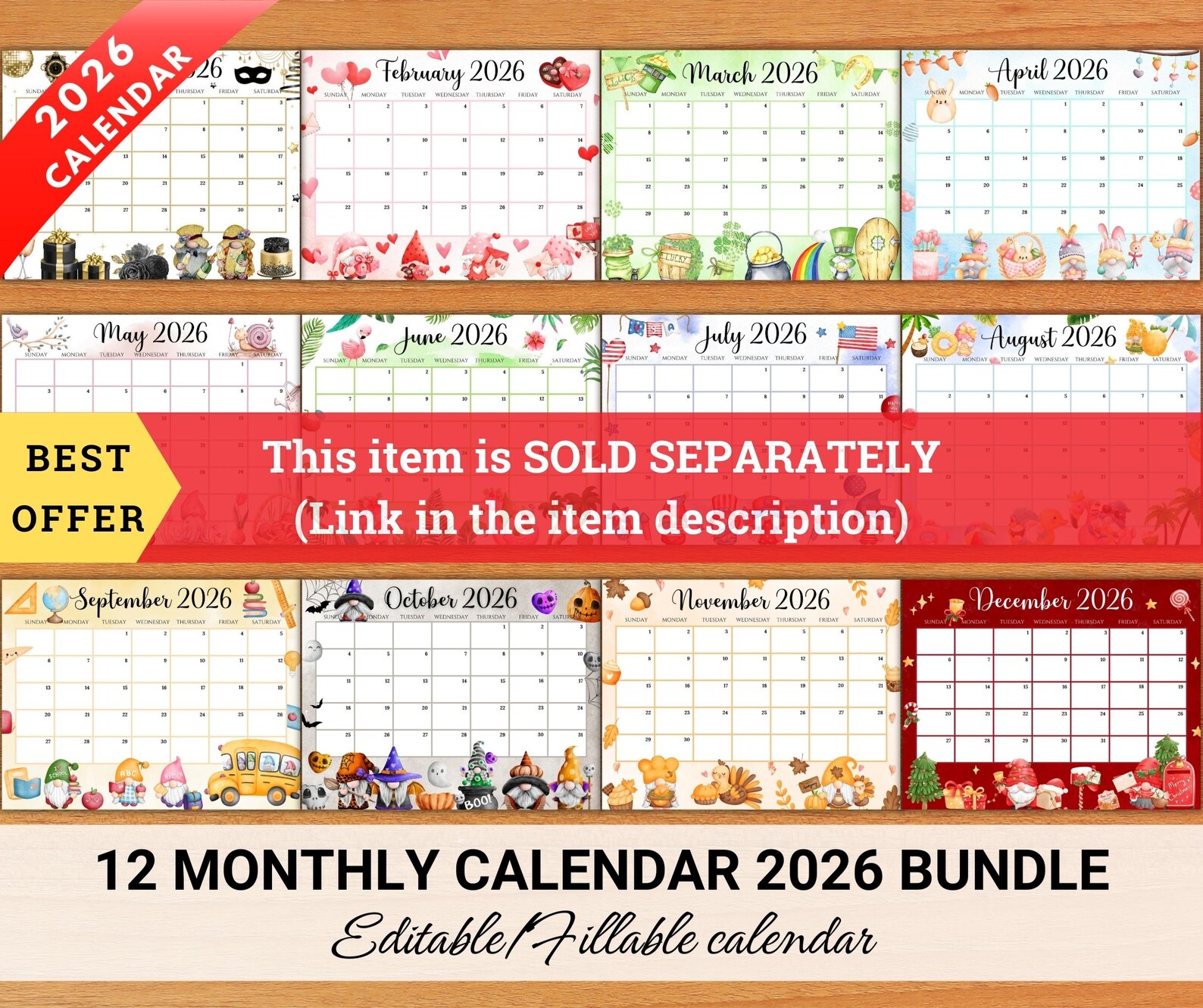Editable July 2026 Calendar | Monthly Planner Printable PDF | School ...