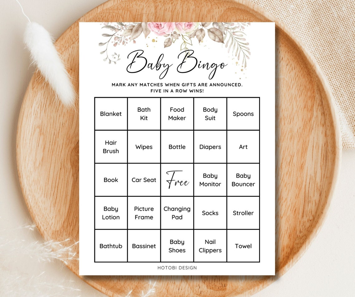 50 Prefilled Baby Shower Bingo Cards, Baby Bingo Game, Bonus Blank Card ...