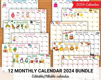 Rainbow Circle Time Wall Calendar Bundle Printable With - Etsy