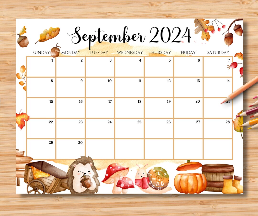 EDITABLE September 2024 Calendar, Back to School Planner, Beautiful ...