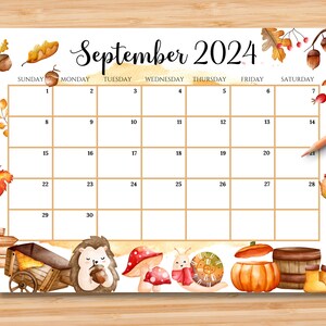 EDITABLE September 2024 Calendar, Back to School Planner, Beautiful ...