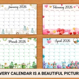 EDITABLE 2026 Monthly Calendar Bundle | Cute Printable Planner for Work ...