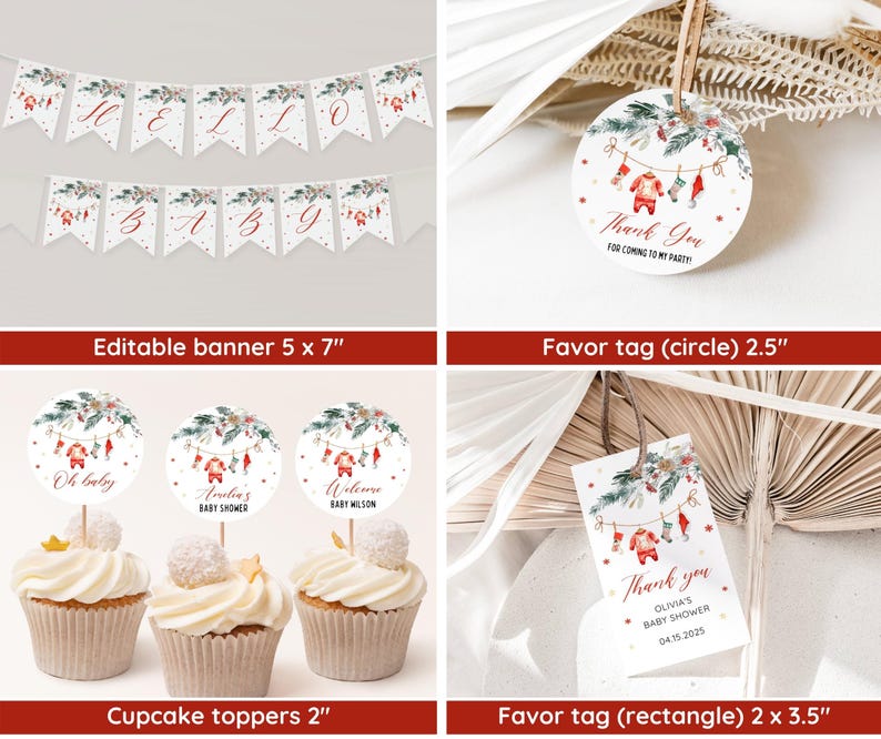 Santa Baby Shower Bundle, Christmas Baby Shower Invitation & Games ...