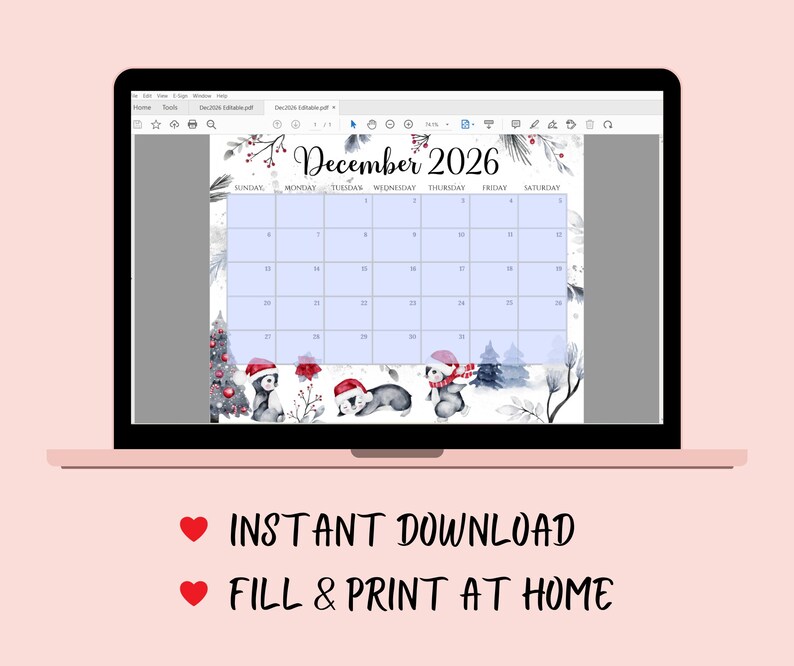 BEWERKBARE kalender december 2026 | Maandplanner voor kinderen, school ...