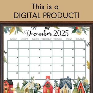 EDITABLE December 2025 Calendar, Gorgeous Colorful Christmas Planner ...