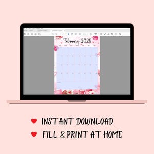 Editable 2026 Vertical Calendar | Portrait Monthly Planner PDF ...