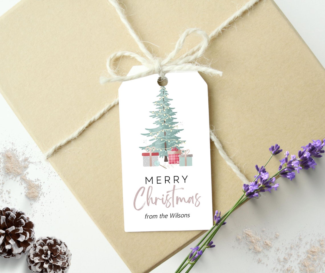 EDITABLE Christmas Gift Tag Holiday Gift Tag Template - Etsy