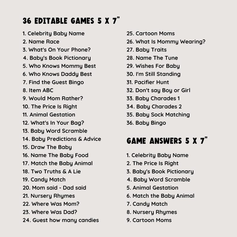 Baby-q Baby Shower Game Bundle, BBQ Couples Baby Shower Games, Backyard ...