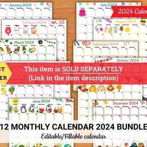 EDITABLE October 2024 Calendar, Printable Kids Calendar 2024, Classroom ...