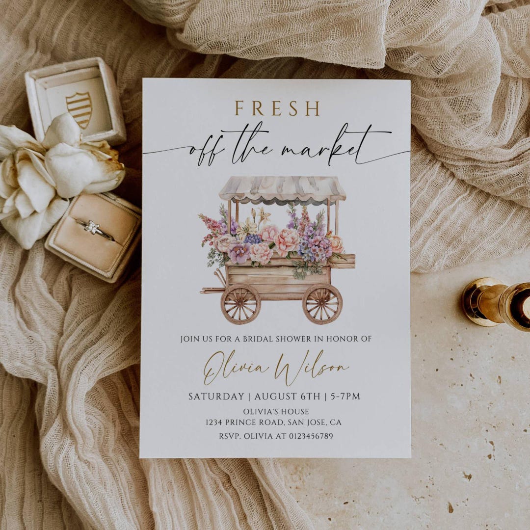 Fresh off the Market Bridal Shower Invitation, Farmer’s Market Bridal ...