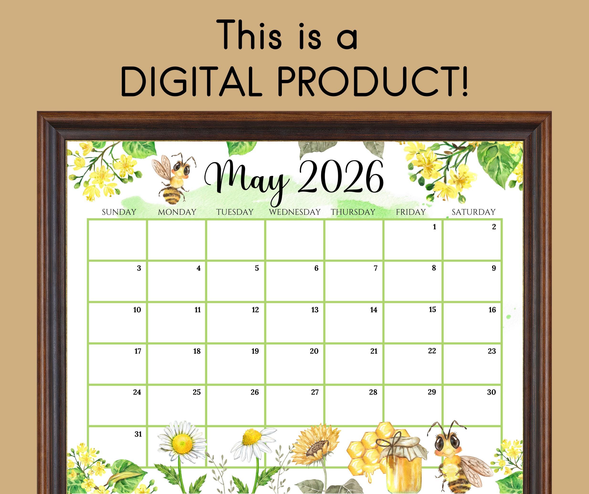 Editable May 2026 Calendar | Monthly Planner Printable PDF | School ...