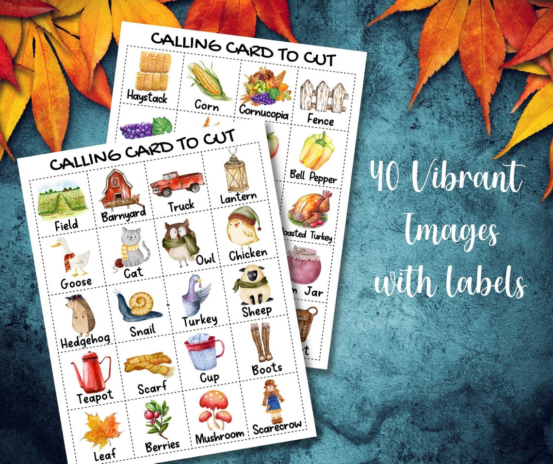 Printable Thanksgiving Bingo Game, 50 Unique Bingo Cards W/labels, Fall ...