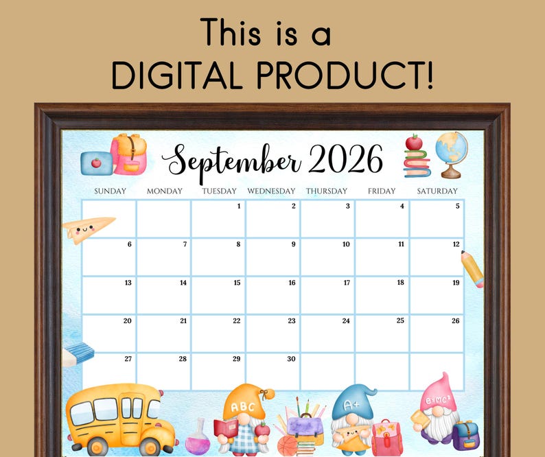 Editable September 2026 Calendar | Monthly Planner Printable PDF ...