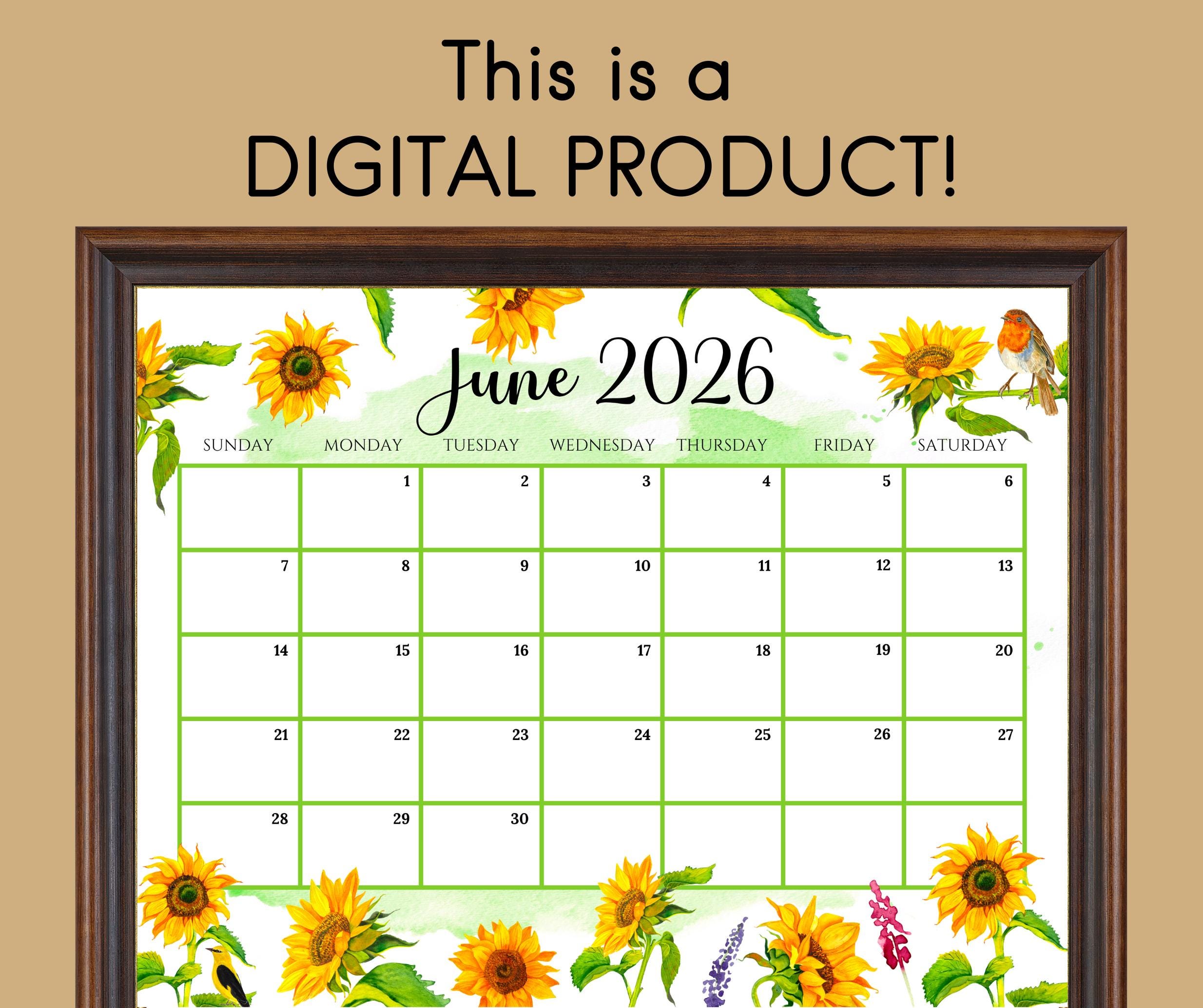 Editable June 2026 Calendar | Monthly Planner Printable PDF | School ...
