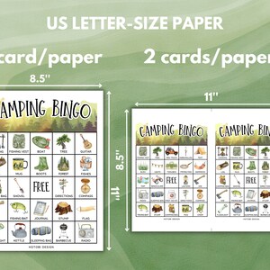Printable Camping Bingo Game, 50 Unique Bingo Cards W/labels, Camping ...