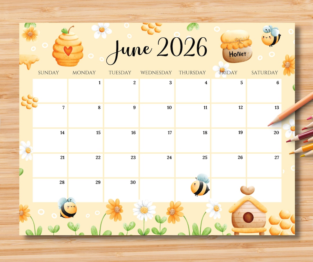 Editable June 2026 Calendar | Monthly Planner Printable PDF | School ...