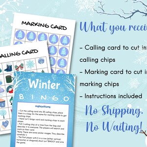 Printable Winter Bingo, 30 Unique Bingo Cards, Winter Activity, Winter ...