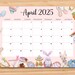 EDITABLE April 2025 Calendar, Happy Easter Day With Cute Gnome ...