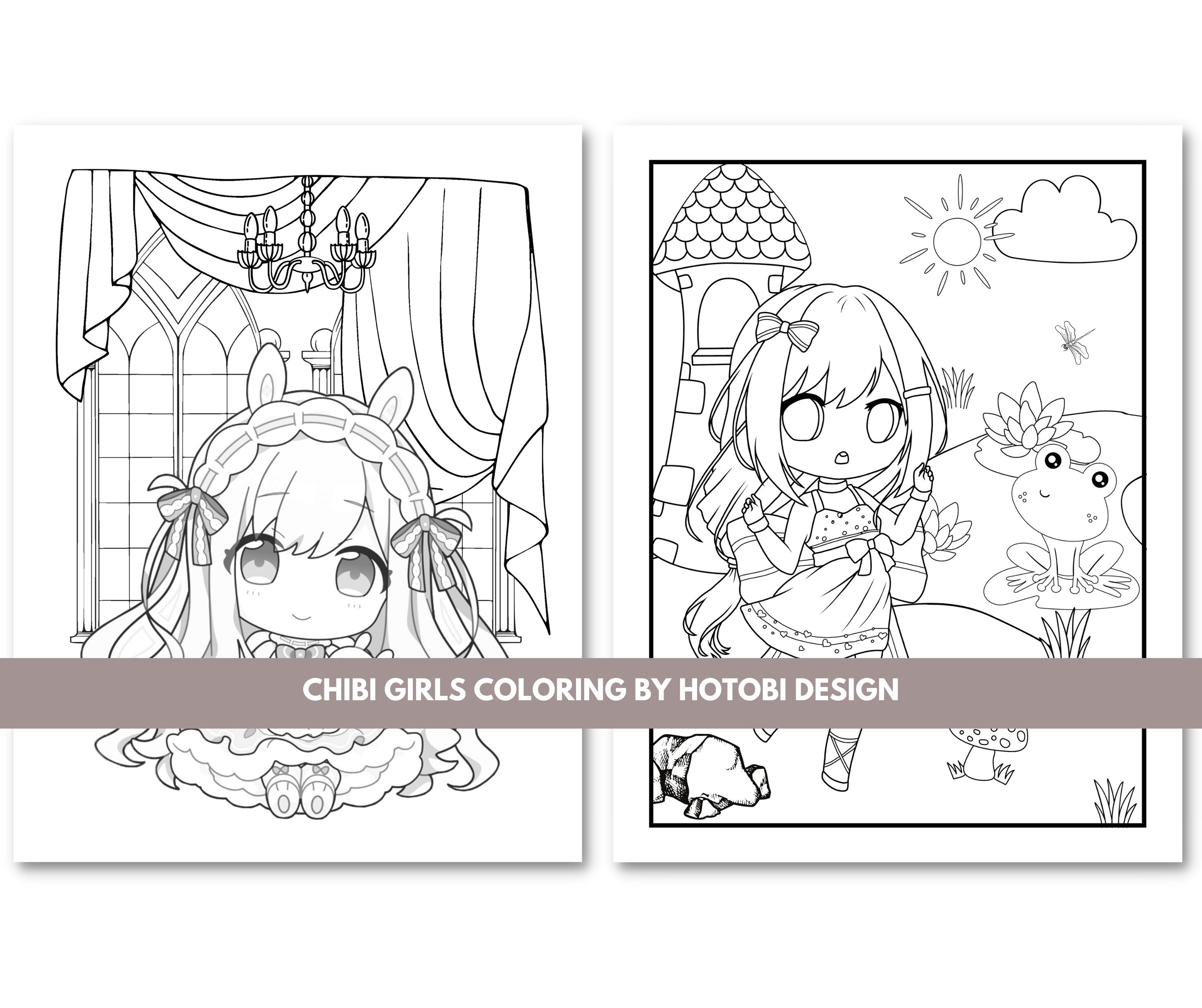 Anime Fashion Coloring Book: Japanese Anime Coloring Pages For Teens ...
