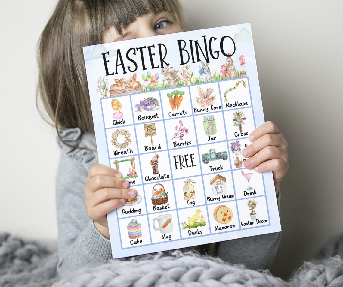 Printable Easter Bingo Game 50 Unique Bingo Cards W/labels - Etsy UK