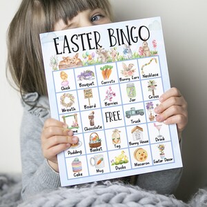 Printable Easter Bingo Game, 50 Unique Bingo Cards W/labels, Easter ...